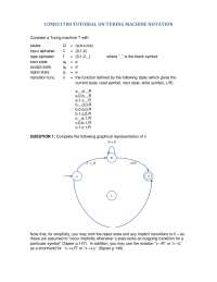 Turing Machine Notation, Lecture Slides - Computer Science - Docsity