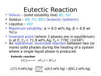 Material Engineering - Lecture - Phase Diagrams EutecticPart 2 - Docsity