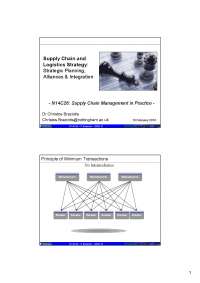 SCM strategies - Lecture - Supply Chain Planning and Management - Docsity
