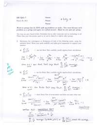Questions with Answer Quiz 7 - Calculus II - | MATH 236 - Docsity