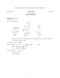 Classical Mechanics - Quiz3 Solution - Physics - Docsity