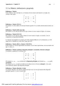 LE MATRICI - Riassunto - Analisi 1 - Docsity