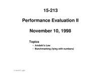 Performance Evaluation II, Lecture Slide - Computer Science - Docsity