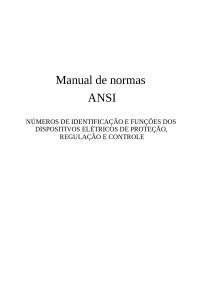 CODIGO ANSI - CÓDIGOS DE PROTEÇÕES PARA REDE ELÉTRICAS - Docsity