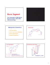 Kinematics 2, Movie Segment - Handouts - Introduction to Robotics - 3 - Docsity