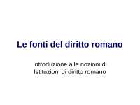 Riassunto di : Le fonti del diritto romano - Docsity