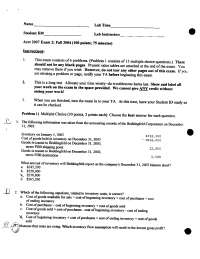 Exam 2 with Answer Key | Accounting II | ACCTCY 2037 - Docsity