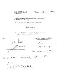 Calculus III for Computer Science - Quiz 7 Solutions | MATH 2605 - Docsity