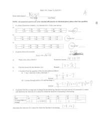 Exam Solutions Key - Introduction to Mathematical Modeling | MATH 1101 - Docsity