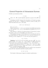 Autonomus Differential Equations, Lecture Notes - Advanced Calculus ...