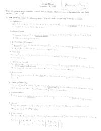 Exam 3 with Answer Key - Linear Algebra | MATH 2331 - Docsity