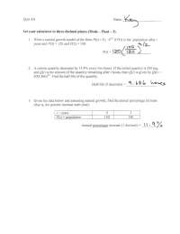 Introduction to Mathematical Modeling - Solved Quiz 4A | MATH 1101 - Docsity