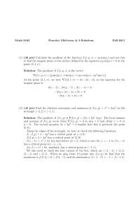 Practice Midterm Exam 2 with Solutions - Calculus III | MATH 2163 - Docsity