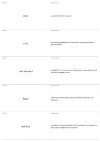 Definitions | MATH 1420 - Geometry for Elementary Education - Docsity