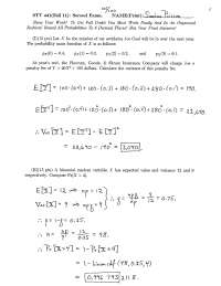 Probability and Statistics I Probability - Exam Answer Key | STT 441 ...