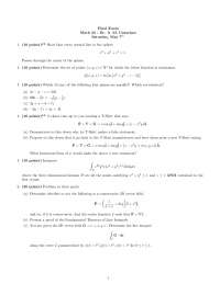 10 Problems for Vector Calculus - Past Final Examination | MATH 023 - Docsity