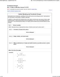 Carbon Bonding and Functional Group in Mastering Biology | BS 161 ...