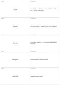 The Human Body in Health and Disease: Diseases and Disorders | OT 215 ...