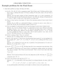 Example Problems for Final Exam - Abstract Algebra | MATH 4010 - Docsity