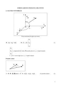 Formulario di Cinematica del punto - Docsity