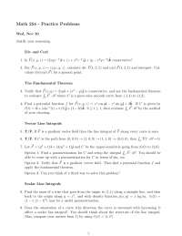 Practice Problems for Exam on Calculus IV | MTH 254 - Docsity
