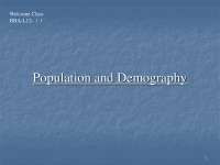 Introduction to Sociology Population and demography-Lecture Slides ...