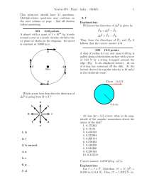 Solutions for Final Exam - Engineering Physics I | PHY 303K | Exams Physics | Docsity