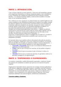 PARTE 1: INTRODUCCIÓN PARTE 2: TERPENOIDES O ISOPRENOIDES PARTE 3 ...