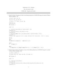 Resolutions to Assignment 16 - Signals and Systems | ECSE 2410 - Docsity