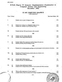 Computer Graphics - Exam Paper Deecember 2002 - Computer Science - 6th ...