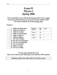 Exam 3 with Formula Sheet and Useful Constants - Physics I | PHYS 1100 - Docsity