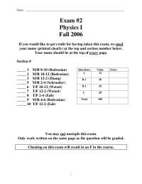 Physics I - Exam 2 with Formula Sheet and Useful Constants | PHYS 1100 - Docsity
