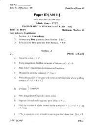 Engineering Mathematics – Exam Paper – Engineering – 3rd Semester - Docsity