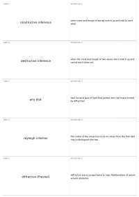 Light Wave | PHYS 1010 - Physical Science - Docsity