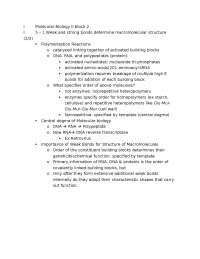 Exam 2 Study Guide - Molecular Biology II | PCB 3522 - Docsity