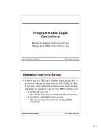 Ethernet Based Communication-Programmable Logic Controllers-Lecture 15 ...