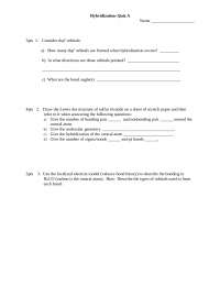 Hybridization Quiz A - General Chemistry | CHEM 151 - Docsity