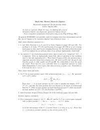 Abstract Algebra 8 - Exercises - Mathematics - Docsity