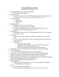 Review Study for Test 1 | Introduction to Hospitality and Tourism | HFT ...