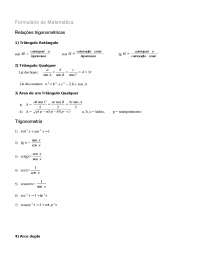 Formulario de Matematica Completo - MAtermática - Docsity