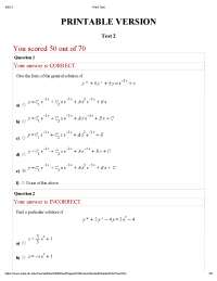 Test 2 with Solution for Engineering Mathematics | MATH 3321 | Exams ...