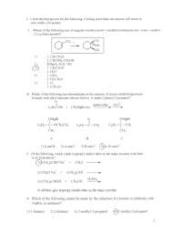 Exam 1 with Answers - Organic Chemistry II | CHEM 234 - Docsity