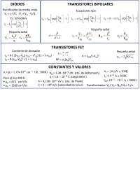 FORMULARIO CONFIGURACIONES DE TRANSISTORES - Docsity