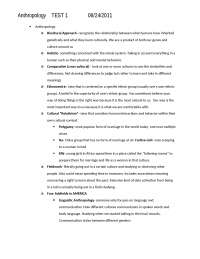 Linguistic, Cultural, Biological and American Anthropology | ANTH 1001 ...