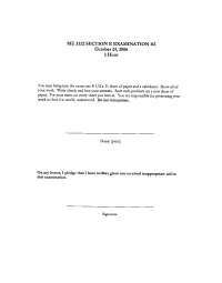 Exam 2 Problems with Solutions | Thermodynamics | ME 3322 - Docsity