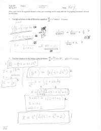 7 Solved Questions on Differential Equations - Exam 1 | MATH 287 - Docsity