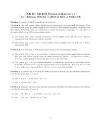 Answers to Assignment 4 - Signals and Systems | ECE 30100 - Docsity