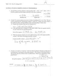 Test IVA Solved Introduction to Mathematical Modeling | MATH 1101 - Docsity