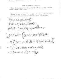 Quiz 13 with Answers - Analytic Geometry and Calculus II | MATH 113 - Docsity