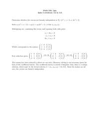 Solutions to Quiz 5 - Applied Linear Algebra | MATH 310 - Docsity
